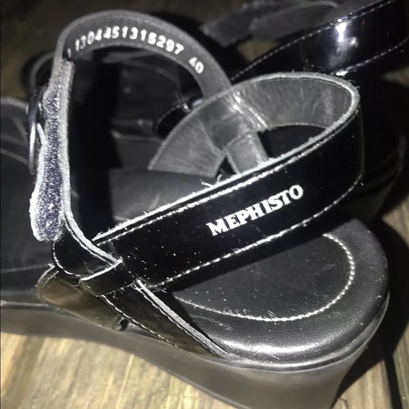 Mephisto | Shoes | Mephisto Black Patent Leather Leather Sandal Sz ...
